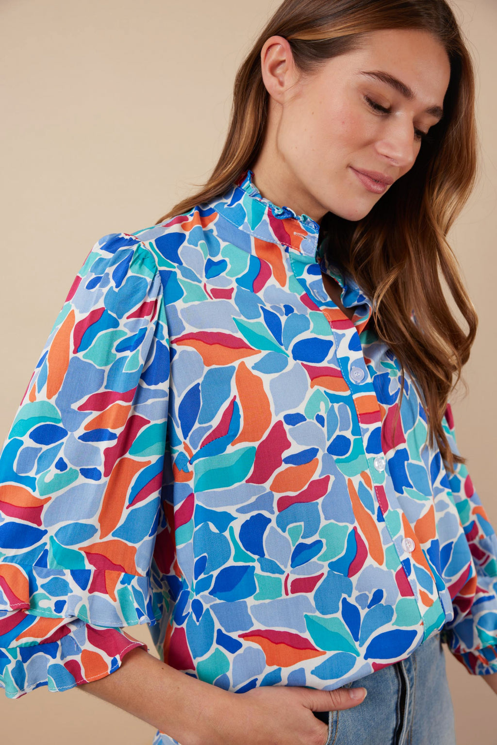 Aily blouse | Offwhite/Cornflower Blue – CS The Label